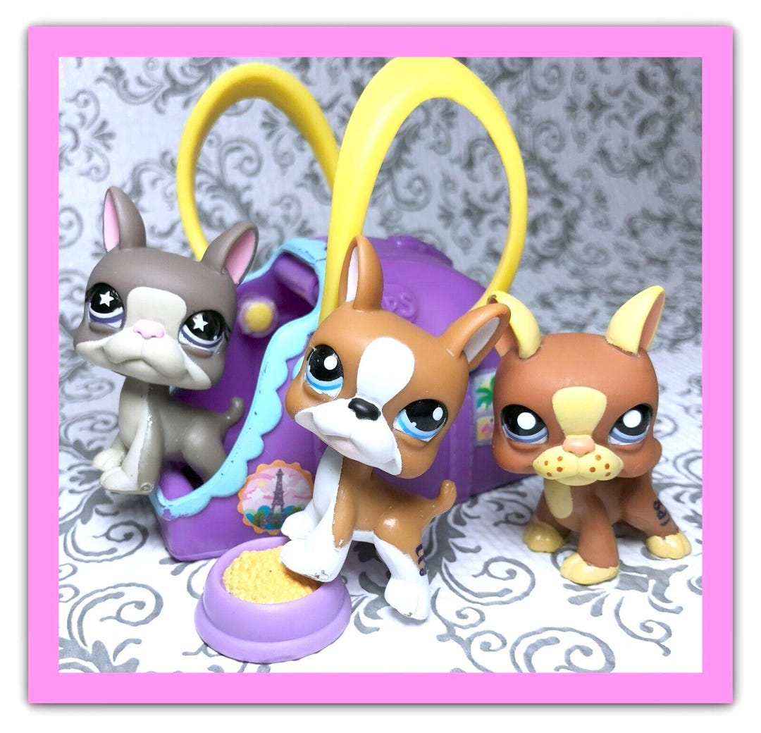 Authentic Littlest Pet Shop LPS 958 1079 1789 Boston Terrier DOG Puppy ...