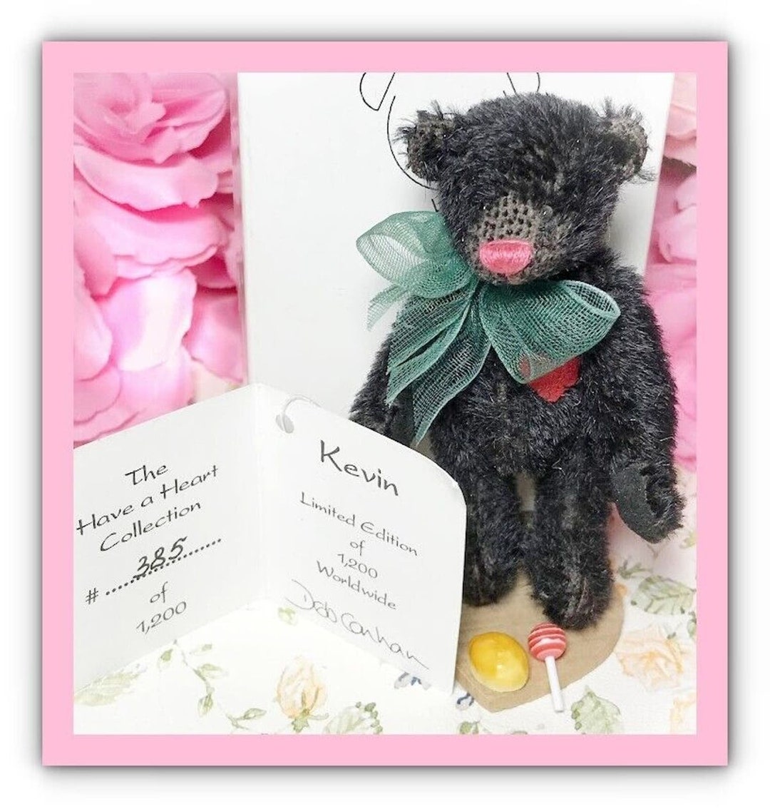 Deb Canham Artist Designs Mohair Teddy Bear KEVIN Have a Heart 385 LE ...