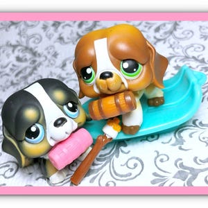 Authentic Littlest Pet Shop LPS 145 335 St. Saint Bernard Dog Set ...