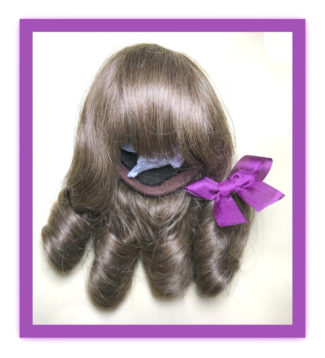 Vtg Human Hair Wig for Antique Bru Jumeau Bisque Doll Size 7 8 Curly ...