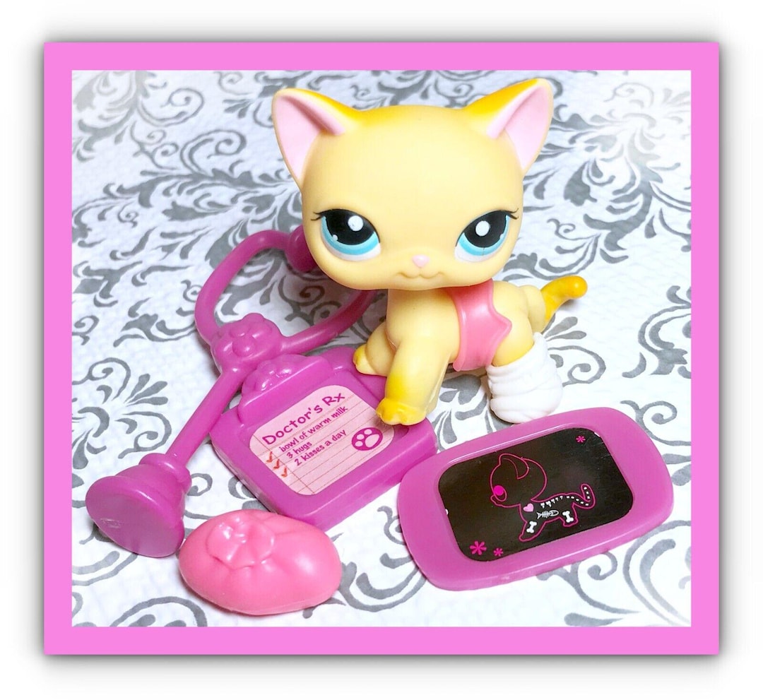 Authentic Littlest Pet Shop LPS 339 Raceabout Ranch Shorthair Cat Blue ...