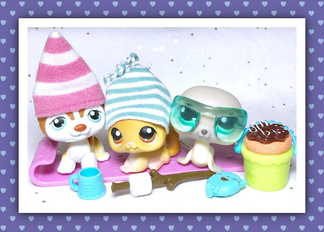 Authentic Littlest Pet Shop LPS 340 341 342 Arctic Adventure Chinchilla ...