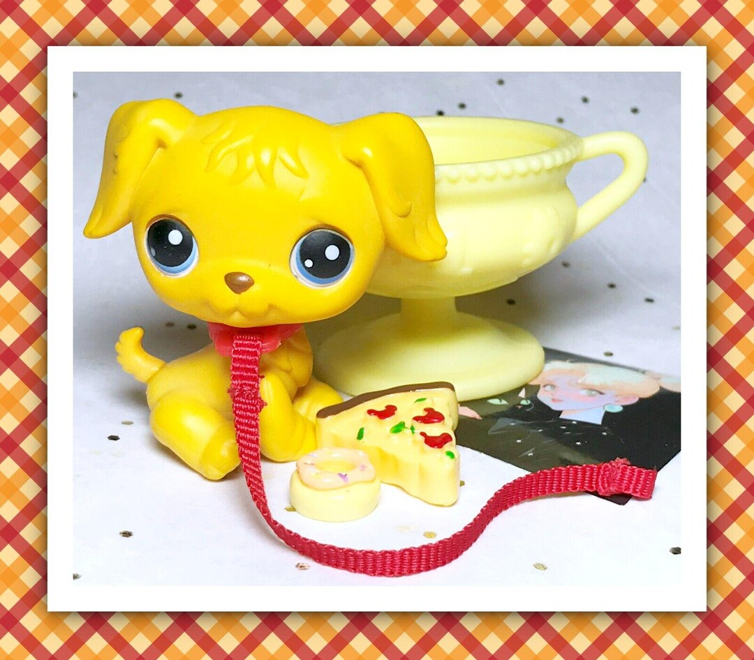 Authentic Littlest Pet Shop LPS 21 Yellow Golden Retriever Dog With ...