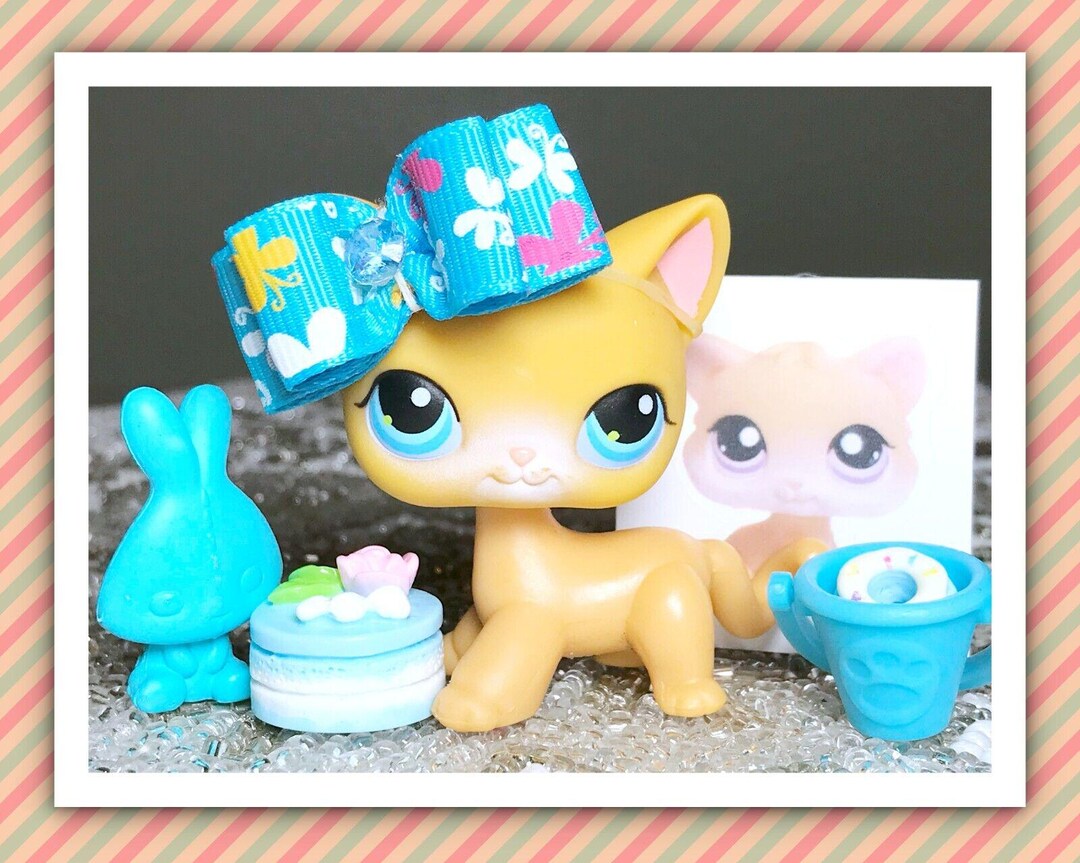 Authentic Littlest Pet Shop LPS 71 Orange White Shorthair Kitty Cat ...