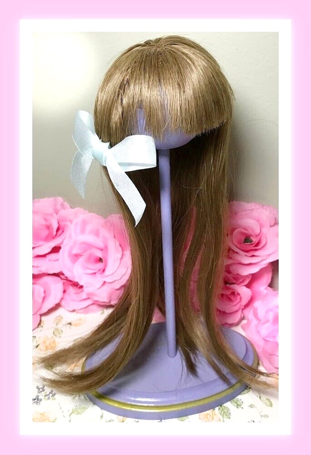 Vtg 100% Human Hair Wig for Antique Bru Jumeau Bisque Doll 7 Made in ...