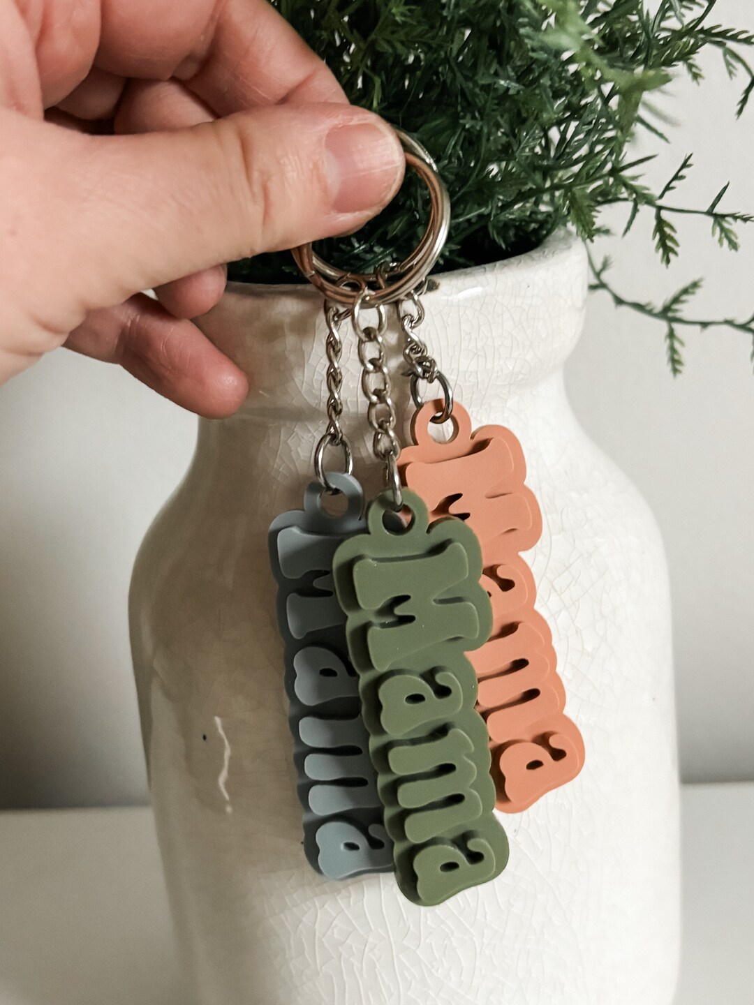 Mini Mama Keychain | Acrylic Mama Keychain | Monochromatic Keychain ...
