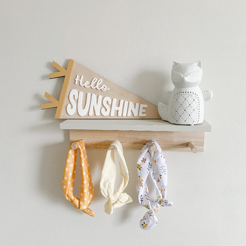 Hello Sunshine Pennant Sign | Pennant Banner | Wooden Pennant | Nursery ...