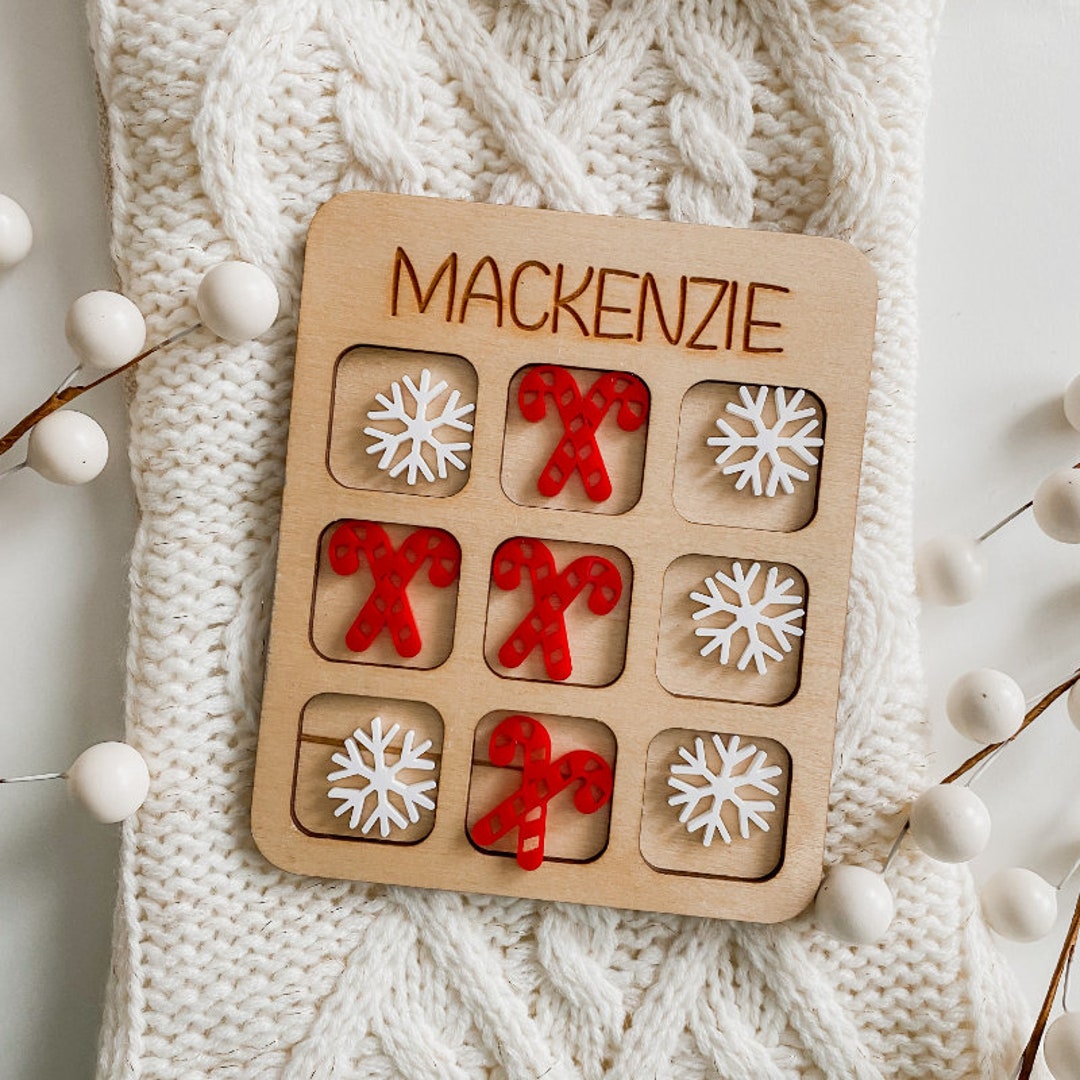 Christmas Tic-tac-toe Board | Personalized Tic-tac-toe Board | Stocking ...