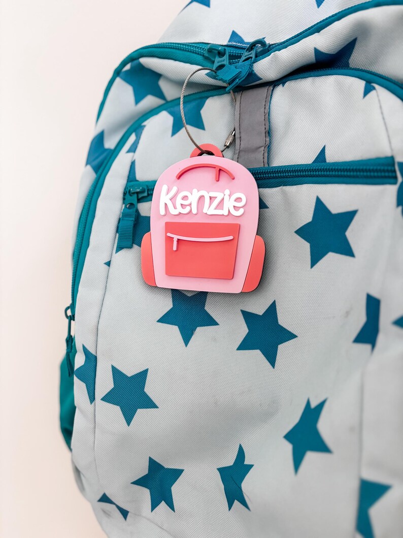 Backpack Tag Keychain | Custom Name Tag | Bookbag Tag | Kids Bag Tag ...