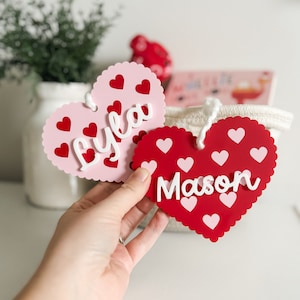Valentines Day Heart Tags | Personalized Name Tag | Heart Tag ...