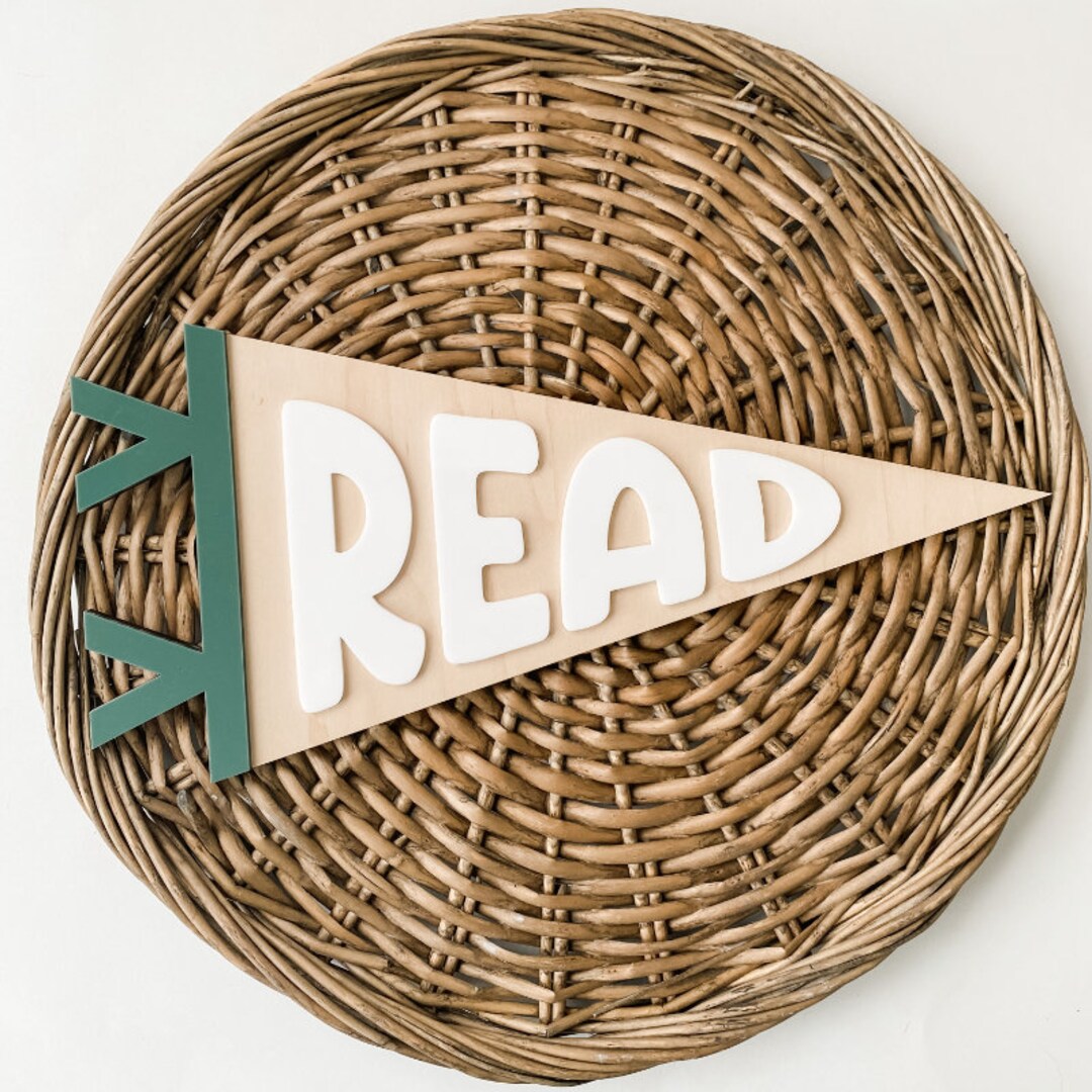 Read Wood Pennant Sign | Pennant Banner | Wood Pennant | Playroom Decor ...