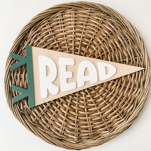 Read Wood Pennant Sign | Pennant Banner | Wood Pennant | Playroom Decor ...