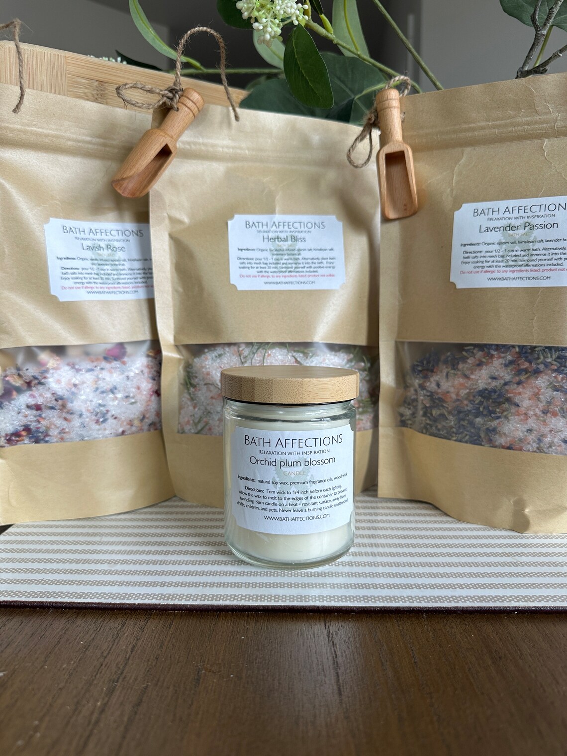 Blissful Bath Time Duo, Candle & 1lb of Bath Salt With Waterproof ...