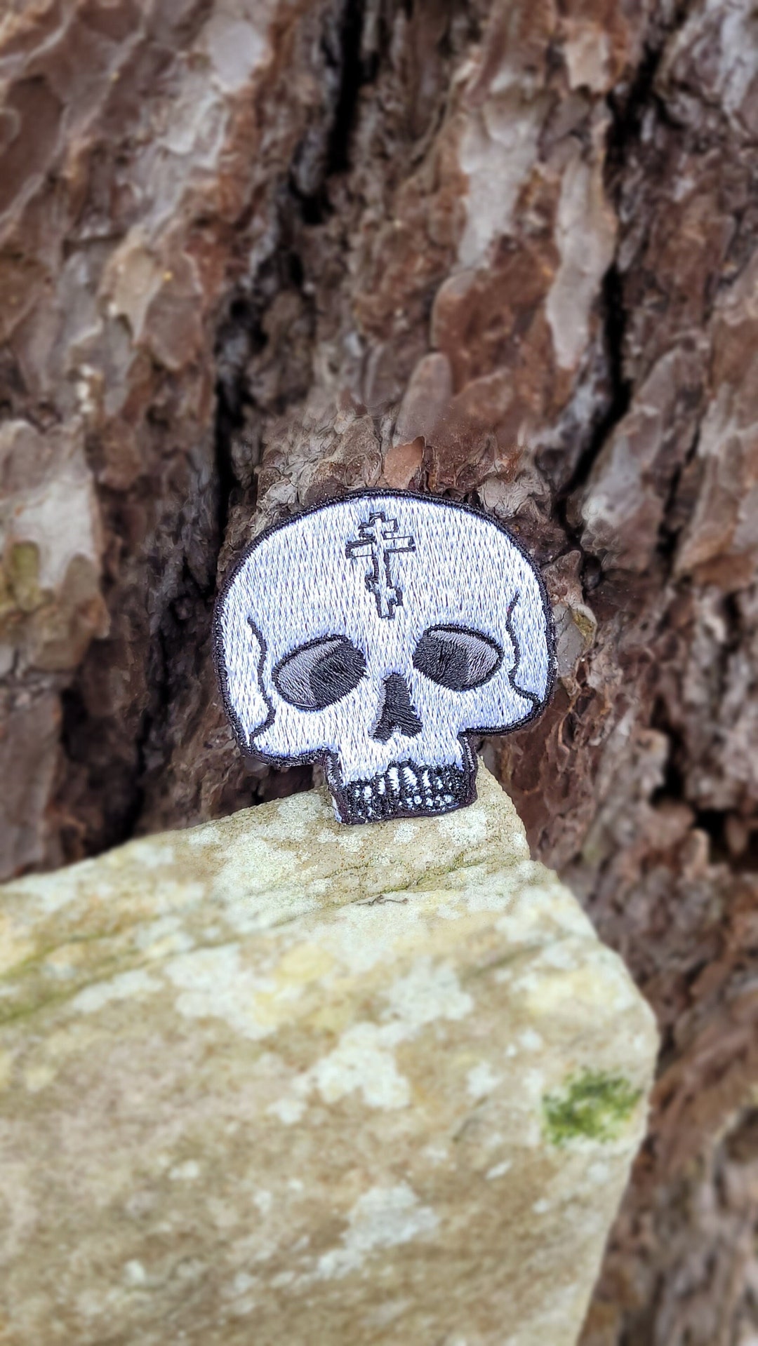 Orthodox Cross Skull Embroidered Velcro Patch - Etsy