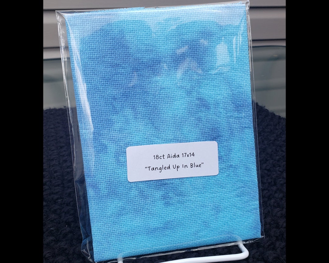 18 Count AIDA 17x14 Hand Dyed tangled up in Blue Aida Cloth, Cross ...