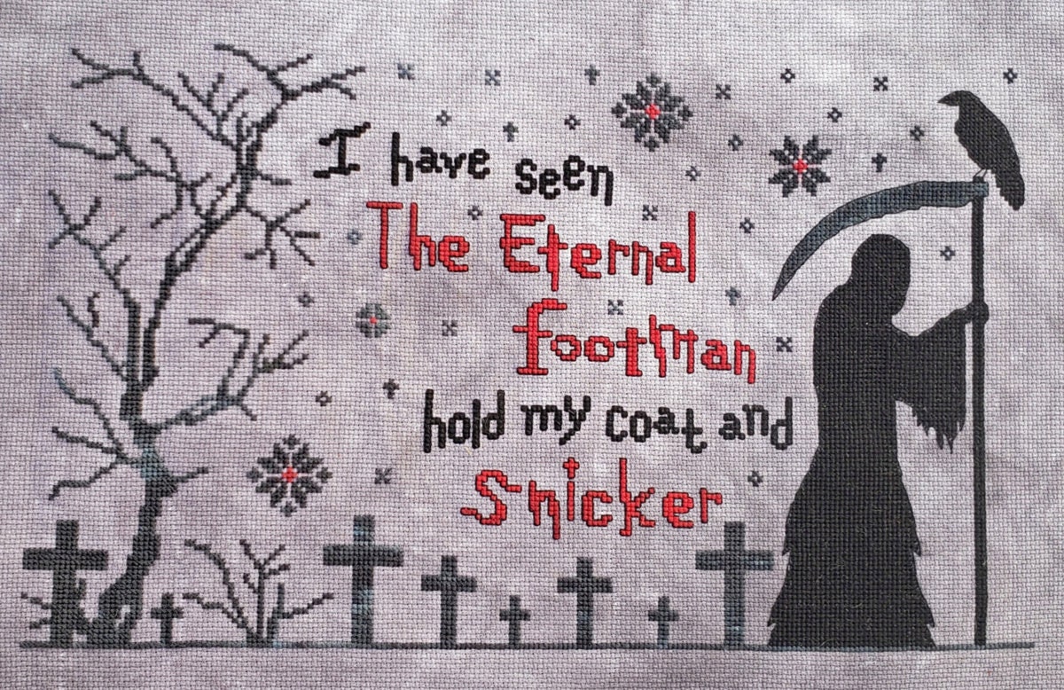 The Eternal Footman Cross Stitch Pattern / Death Grim Reaper Cross ...