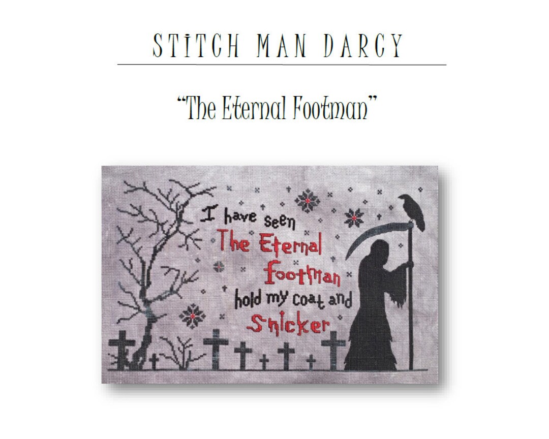 The Eternal Footman - Cross Stitch Pattern / Death Grim Reaper Cross ...