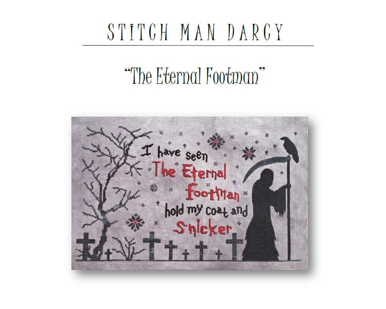 The Eternal Footman Cross Stitch Pattern / Death Grim Reaper Cross ...