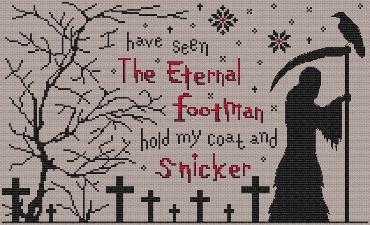The Eternal Footman Cross Stitch Pattern / Death Grim Reaper - Etsy