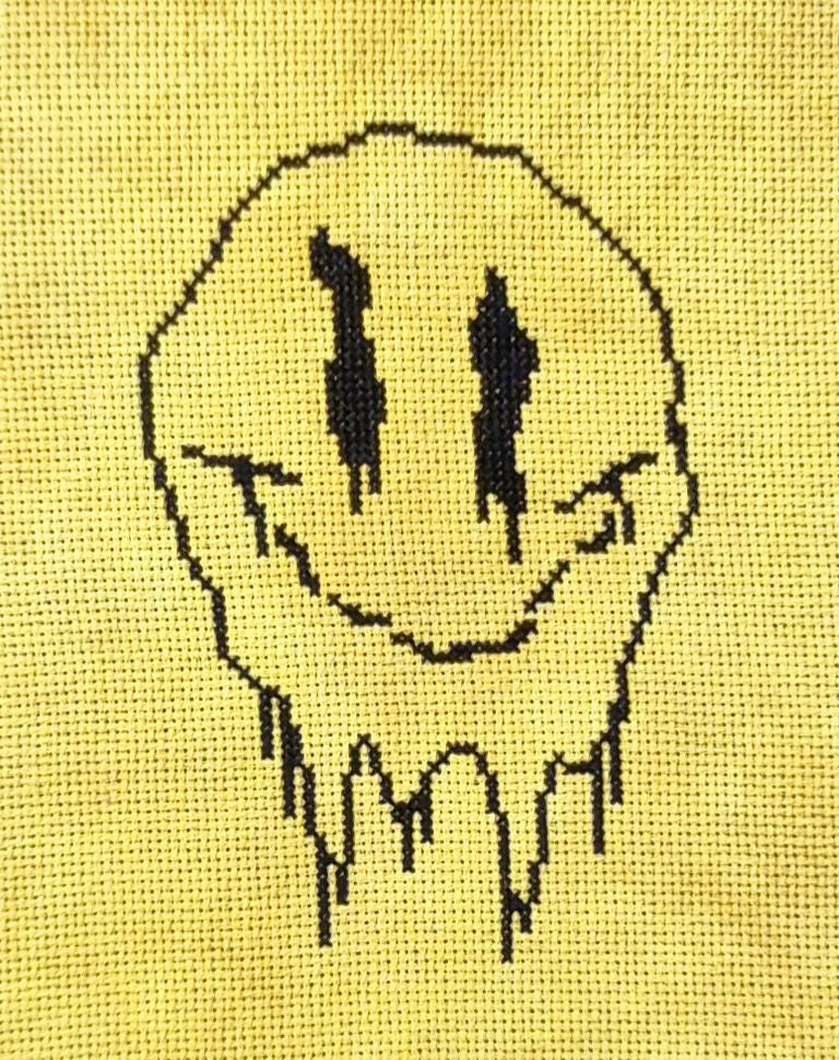 Hang in There Cross Stitch Pattern / Smiley Face Cross Stitch / Digital ...