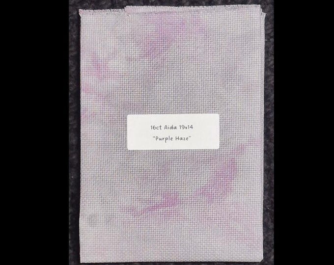 16 Count Aida Cloth: "purple Haze" - Hand Dyed Cross Stitch Fabric ...