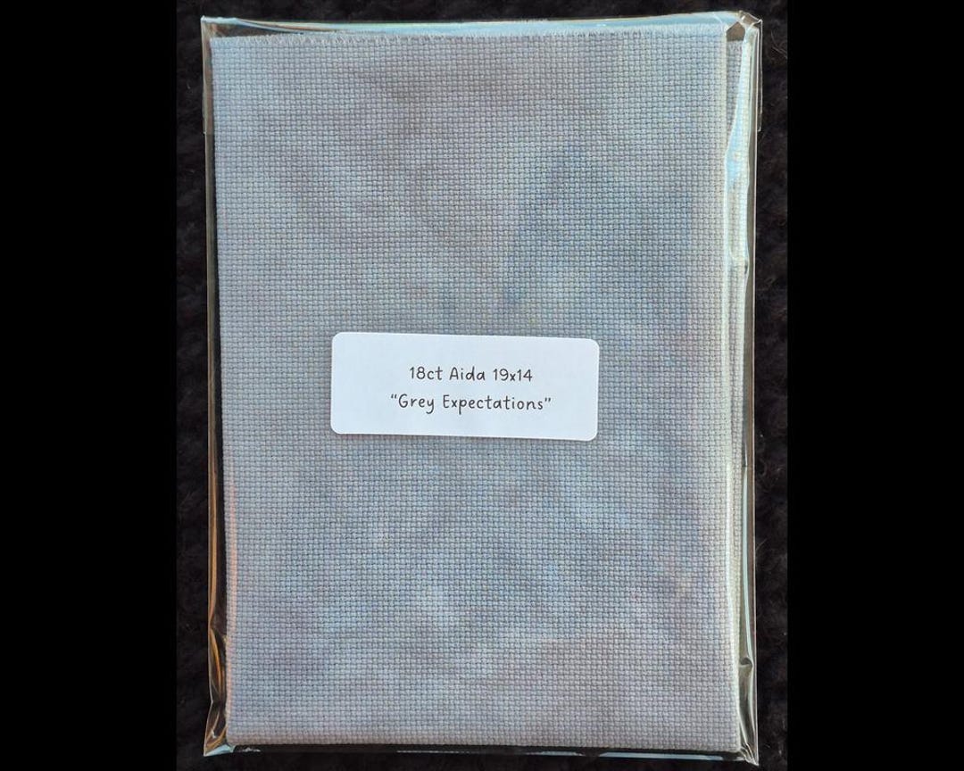 18 Count Aida Cloth: "grey Expectations" Hand Dyed Cross Stitch Fabric ...