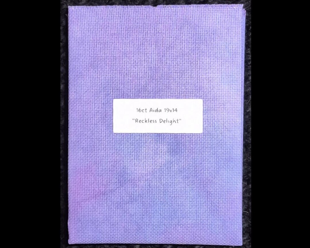 16 Count Aida Cloth: "reckless Delight" Purple Hand Dyed Cross Stitch ...