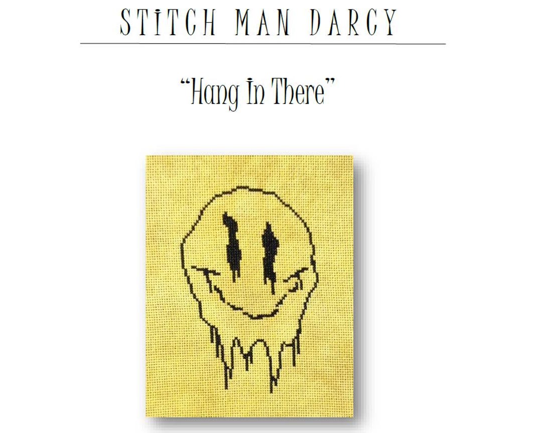 Hang in There - Cross Stitch Pattern / Smiley Face Cross Stitch ...