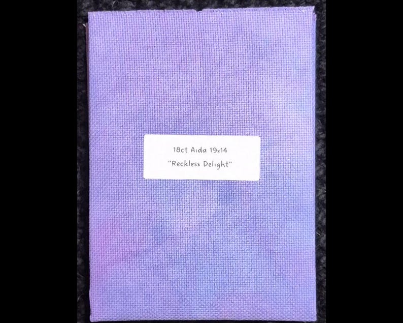 18 Count Aida Cloth: "reckless Delight" Purple Hand Dyed Cross Stitch ...