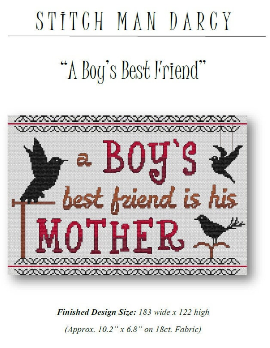 A Boy's Best Friend Cross Stitch Pattern / Mother's - Etsy