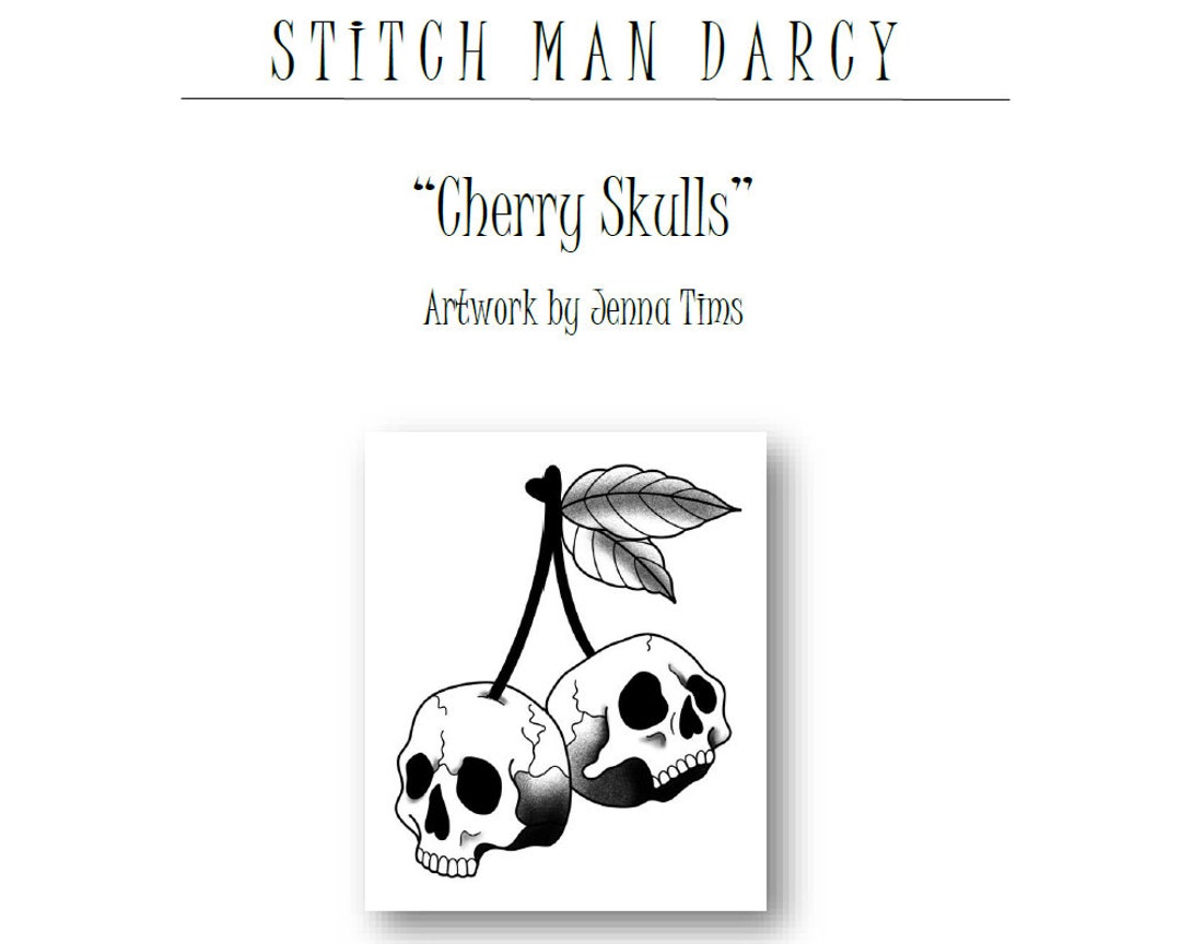 Cherry Skulls - Cross Stitch Pattern / Skull Cross Stitch Pattern ...