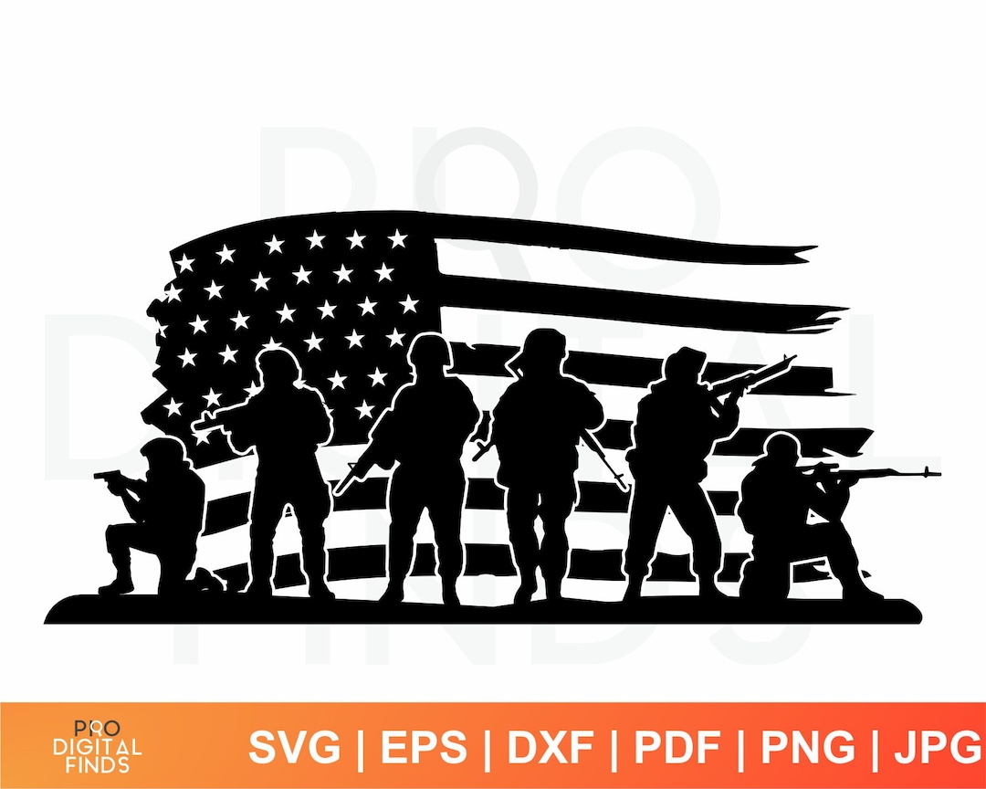 Soldiers Silhouette SVG, Instant Digital, Download for Silhouette or ...