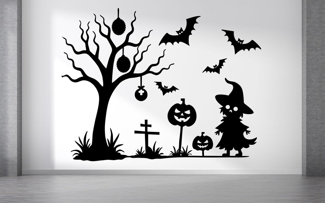 Halloween Theme Silhouette Set SVG: Ideal for Scrapbooking, Cutting and ...