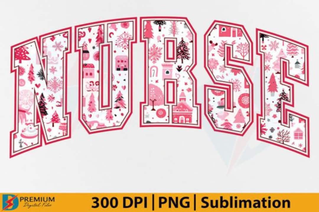 Christmas Nurse Pink PNG Sublimation - Instant Download - Etsy