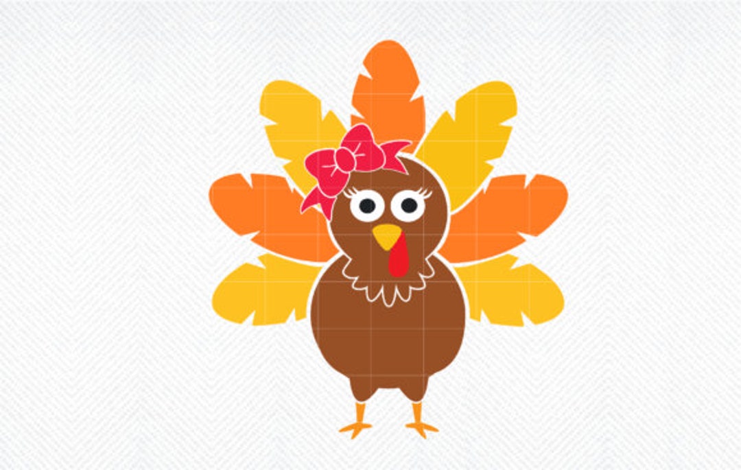 Cute Thanksgiving Girl Turkey Kids SVG - Instant Download - Etsy