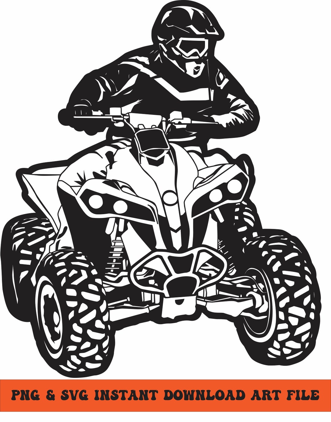 Quad 4-wheeler Racing Emblem - Instant Digital Download - PNG & SVG - Etsy