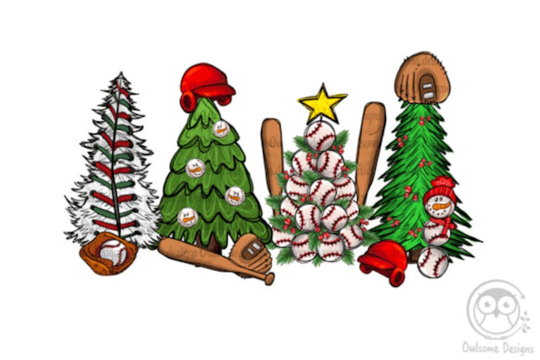 Baseball Christmas Tree PNG - Instant Download - Etsy