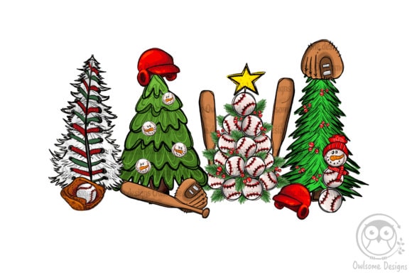 Baseball Christmas Tree PNG - Instant Download - Etsy