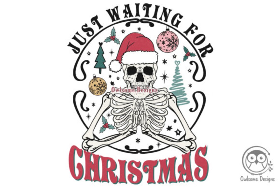 Just Waiting for Christmas Sublimation - Instant Download - Etsy