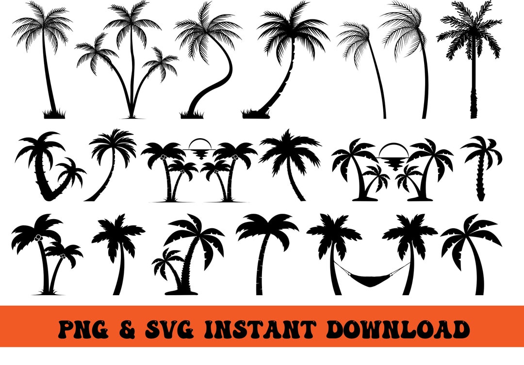 Palm Tree Bundle - Instant Digital Download - PNG & SVG - Etsy