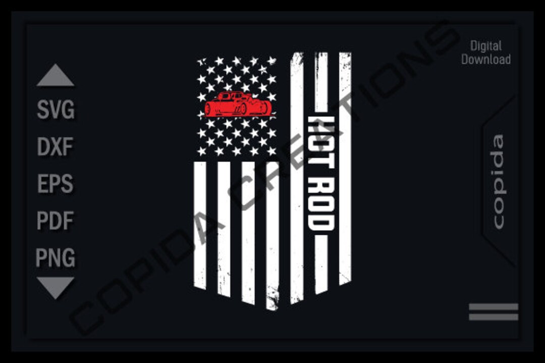 USA Flag Hot Rod Svg Printable Cut File Hot Rod T Shirt Design ...