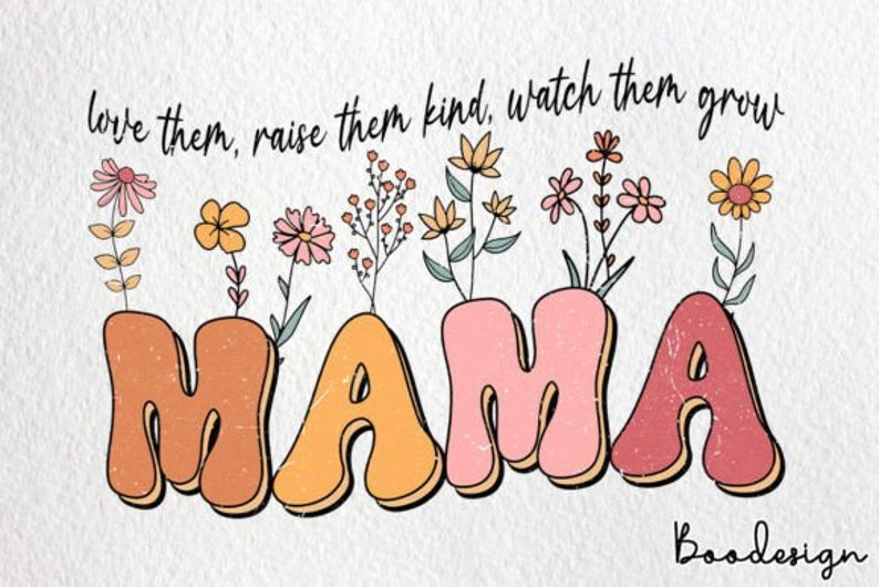 Retro Flower Mama PNG - Instant Download - Etsy