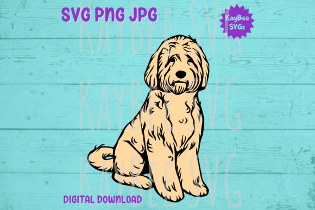 Goldendoodle Dog Hand Drawn SVG PNG JPG - Instant Download Art File - Etsy