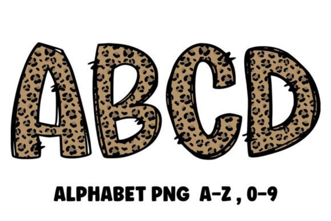 Half Leopard Print Font - PNG Instant Download - Etsy