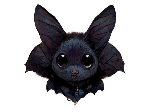 Cute Furry Bat PNG Clipart Halloween - Etsy