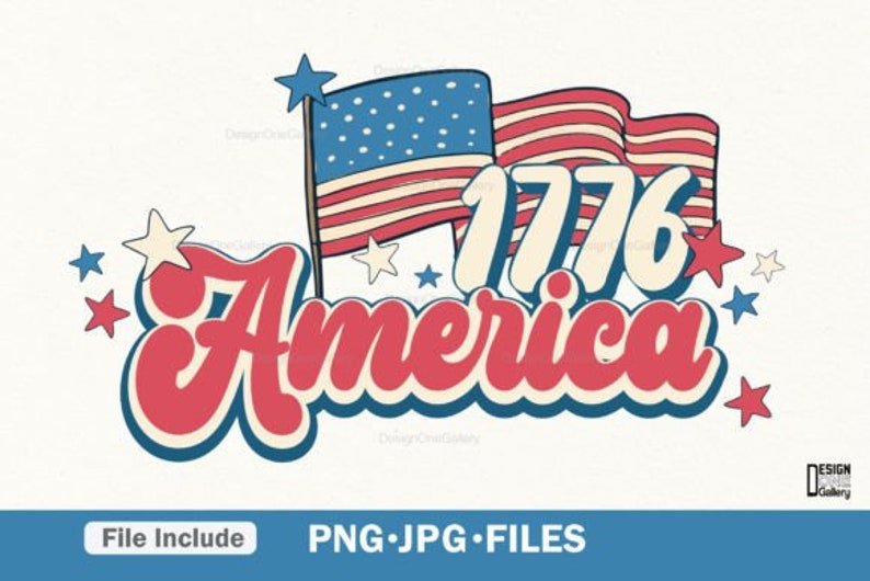 1776 Retro America PNG - Instant Download Art File - Etsy