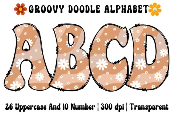 Groovy Doodle Alphabet 70's Retro - Instant Download Art File - Etsy