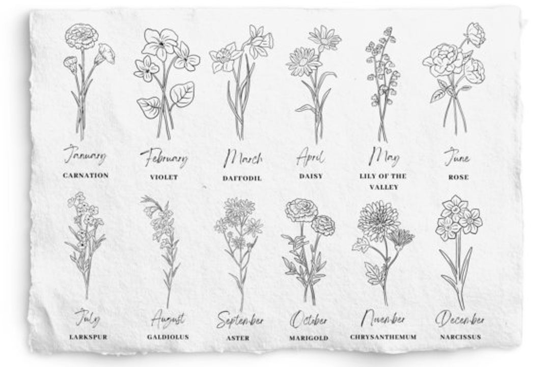 Birth Month Flower PNG SVG Bundle Instant Download Art File - Etsy