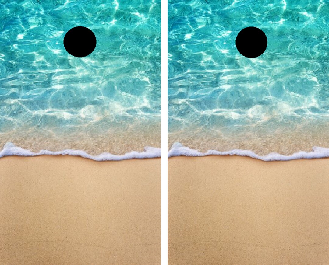 Set of Vinyl Laminated Cornhole Board Wraps Ocean Waves Beach - Etsy