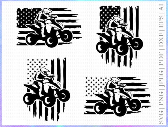 ATV Quad Usa Flag Bundle SVG PNG - Etsy